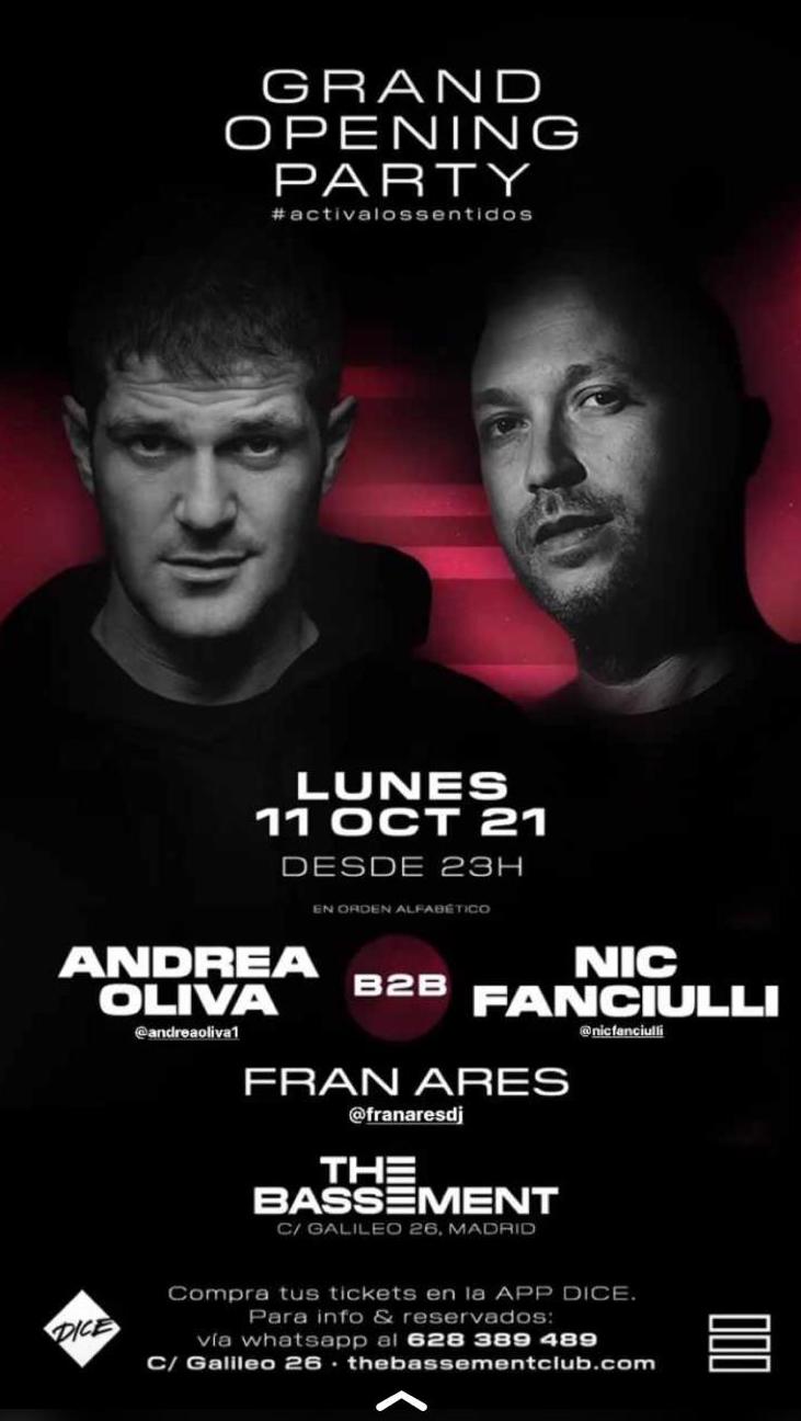 The Bassement Madrid hosts the “Grand opening” with Andrea Oliva b2b ...