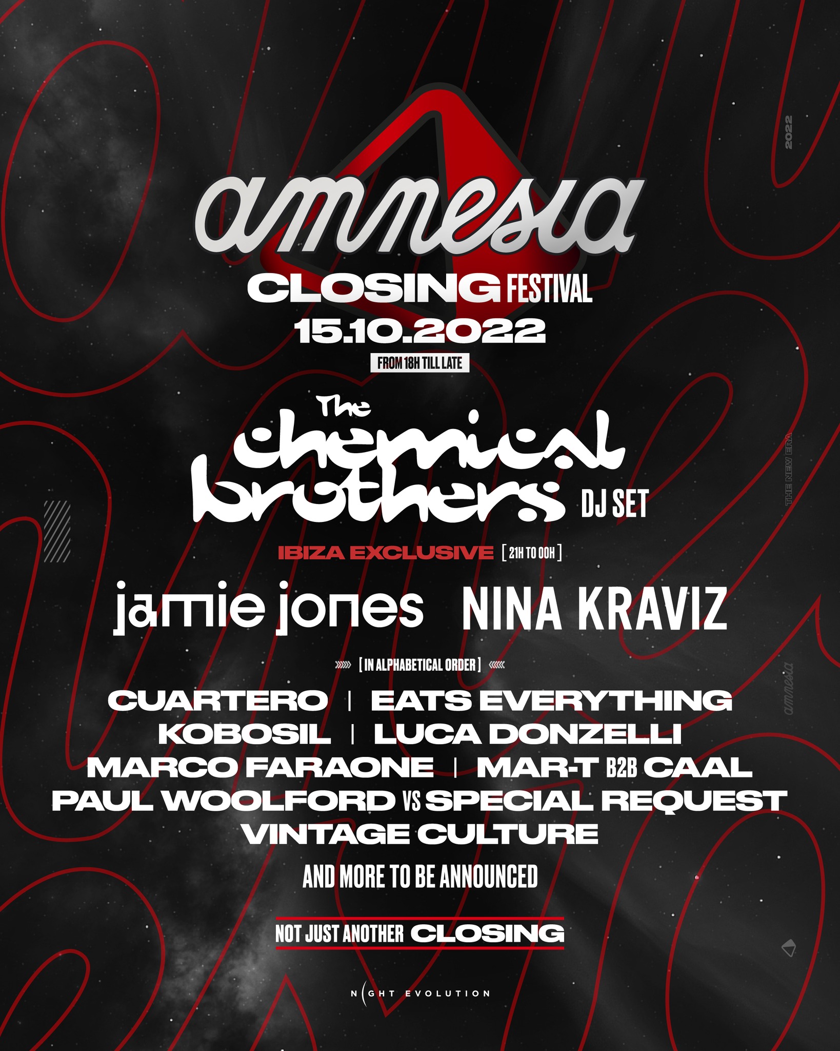 Amnesia Ibiza announce full closing party line up: The Chemical ...