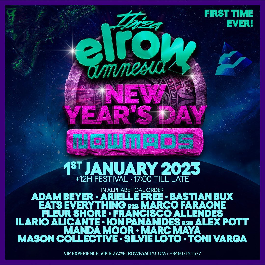 1st January 2023, Elrow at Amnesia Ibiza reveals a huge line up: Adam ...