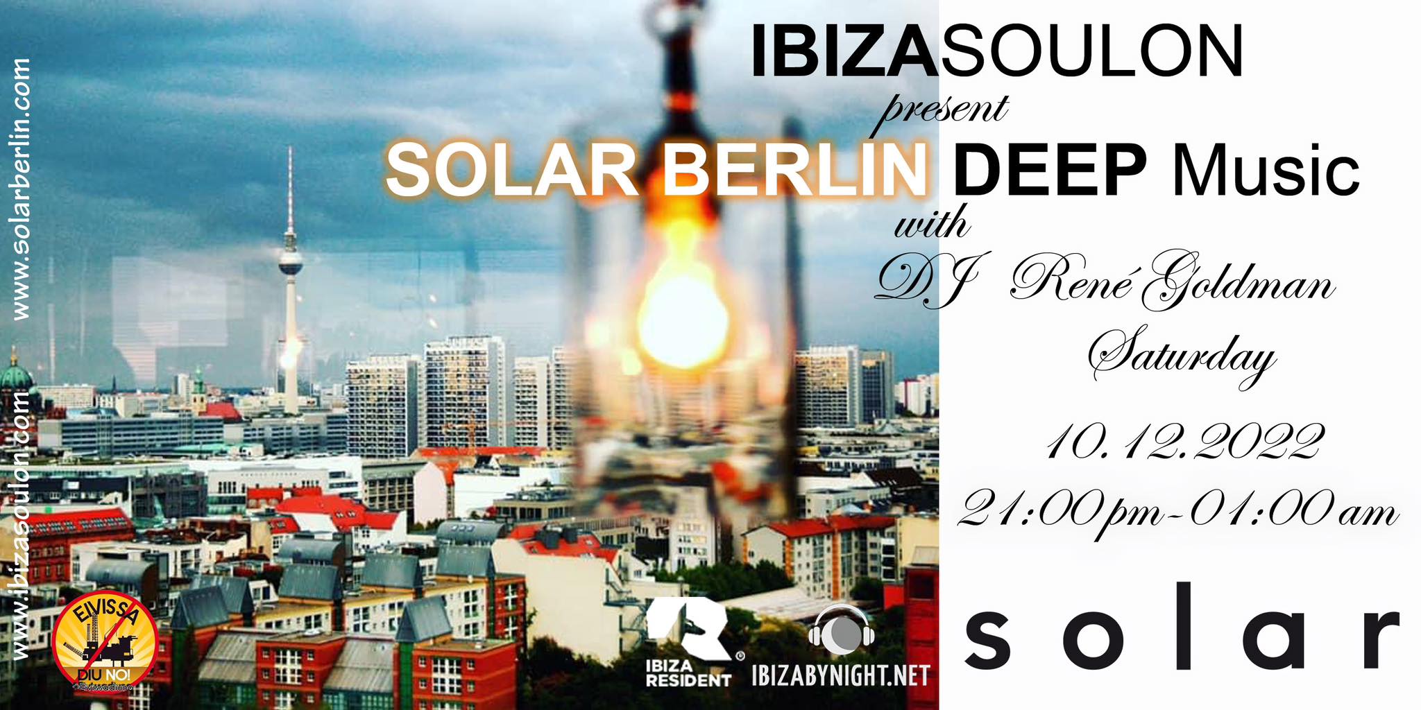 December 10th, 2022: Renè Goldman is back at Solar Berlin! | Ibiza by night