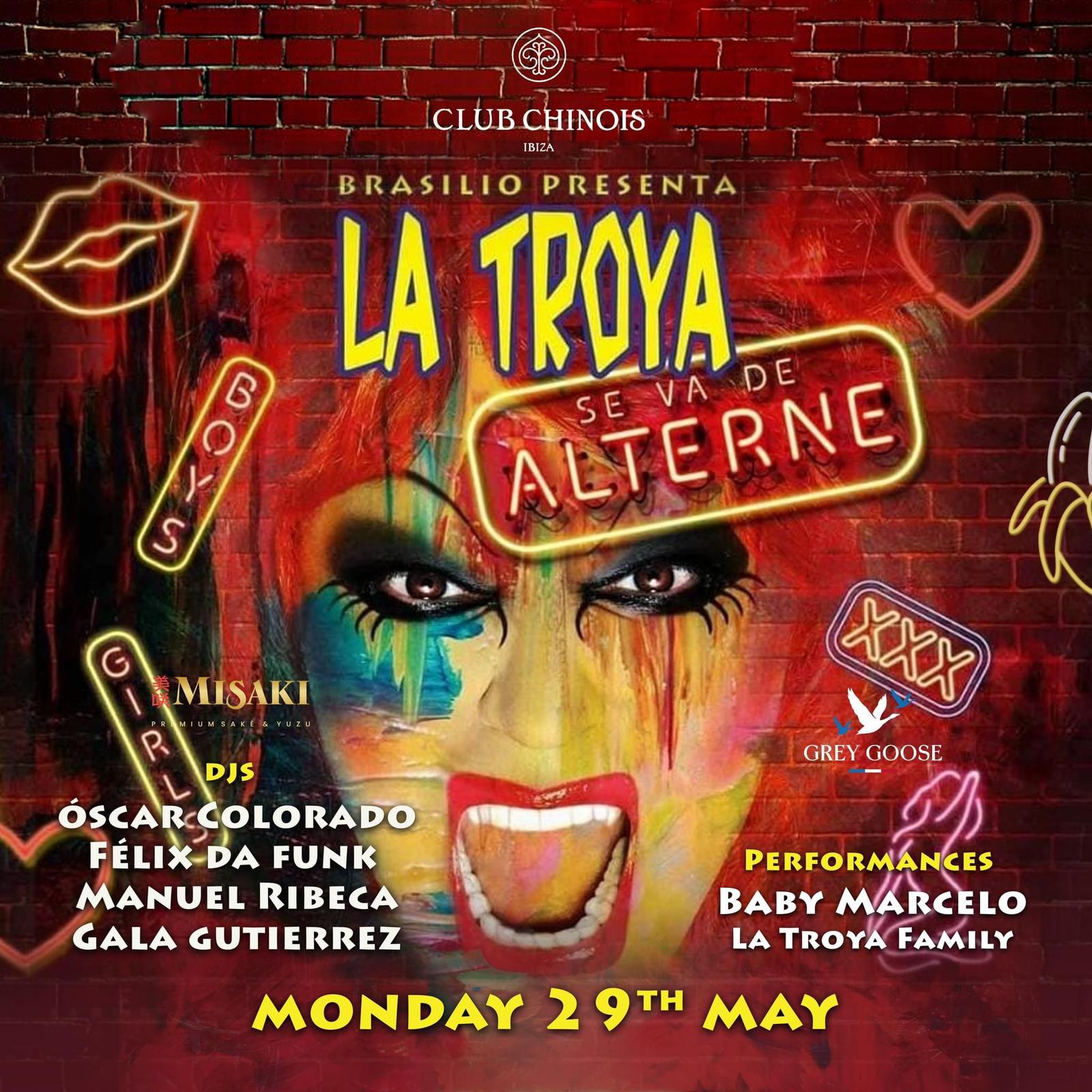 La Troya at Club Chinois Ibiza, with Oscar Colorado, Felix Da Funk ...