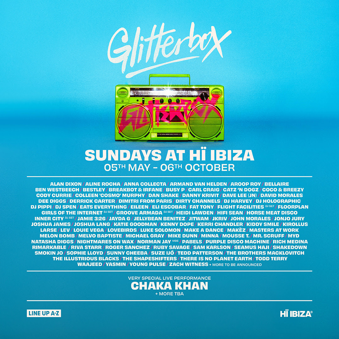 Glitterbox at Hï Ibiza reveals 2024 line up: Chaka Khan, Kerri Chandler, Jayda G, Busy P & many ...