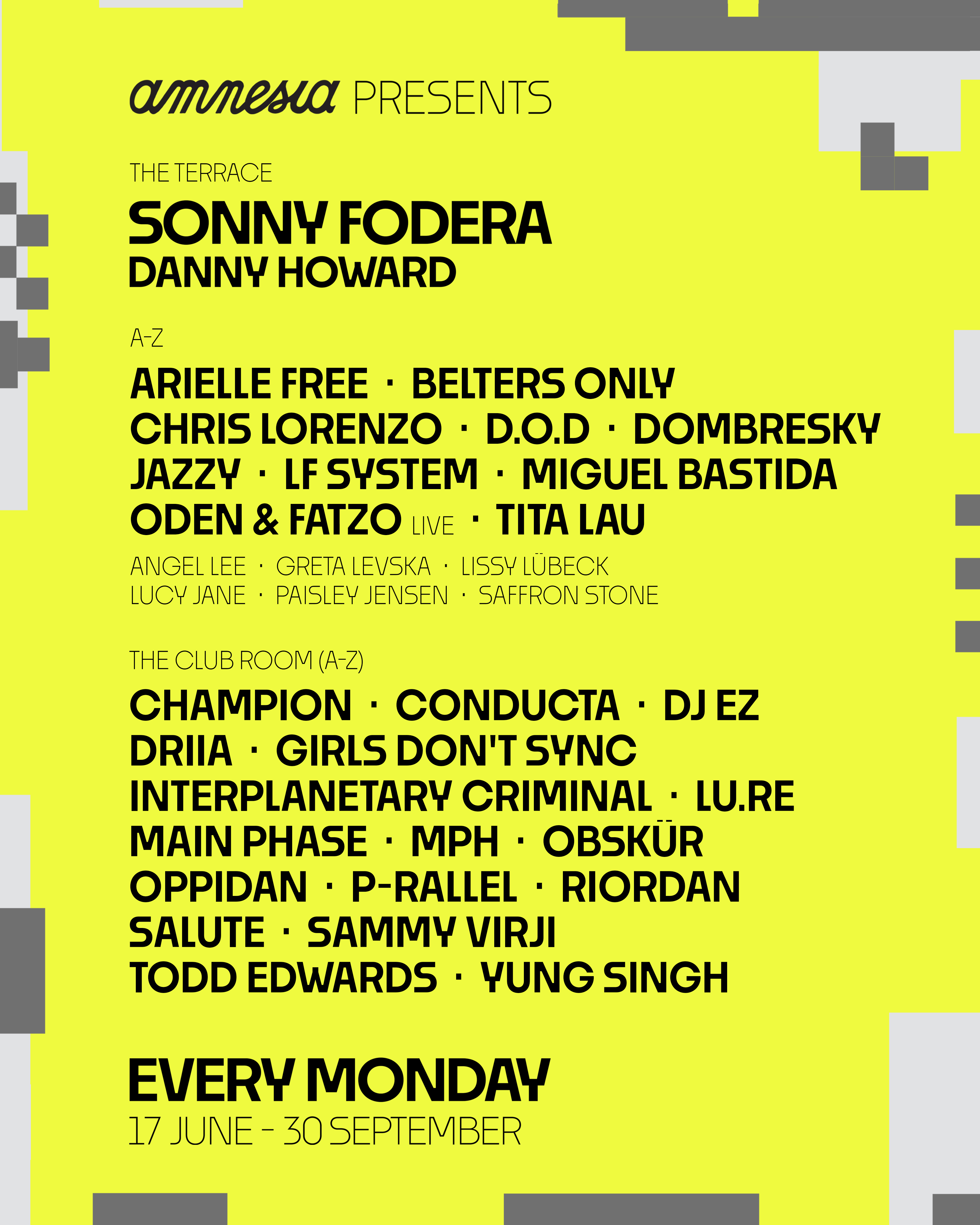 Amnesia Ibiza presents Unveils Monday 2024 Line-ups – Sonny Fodera ...