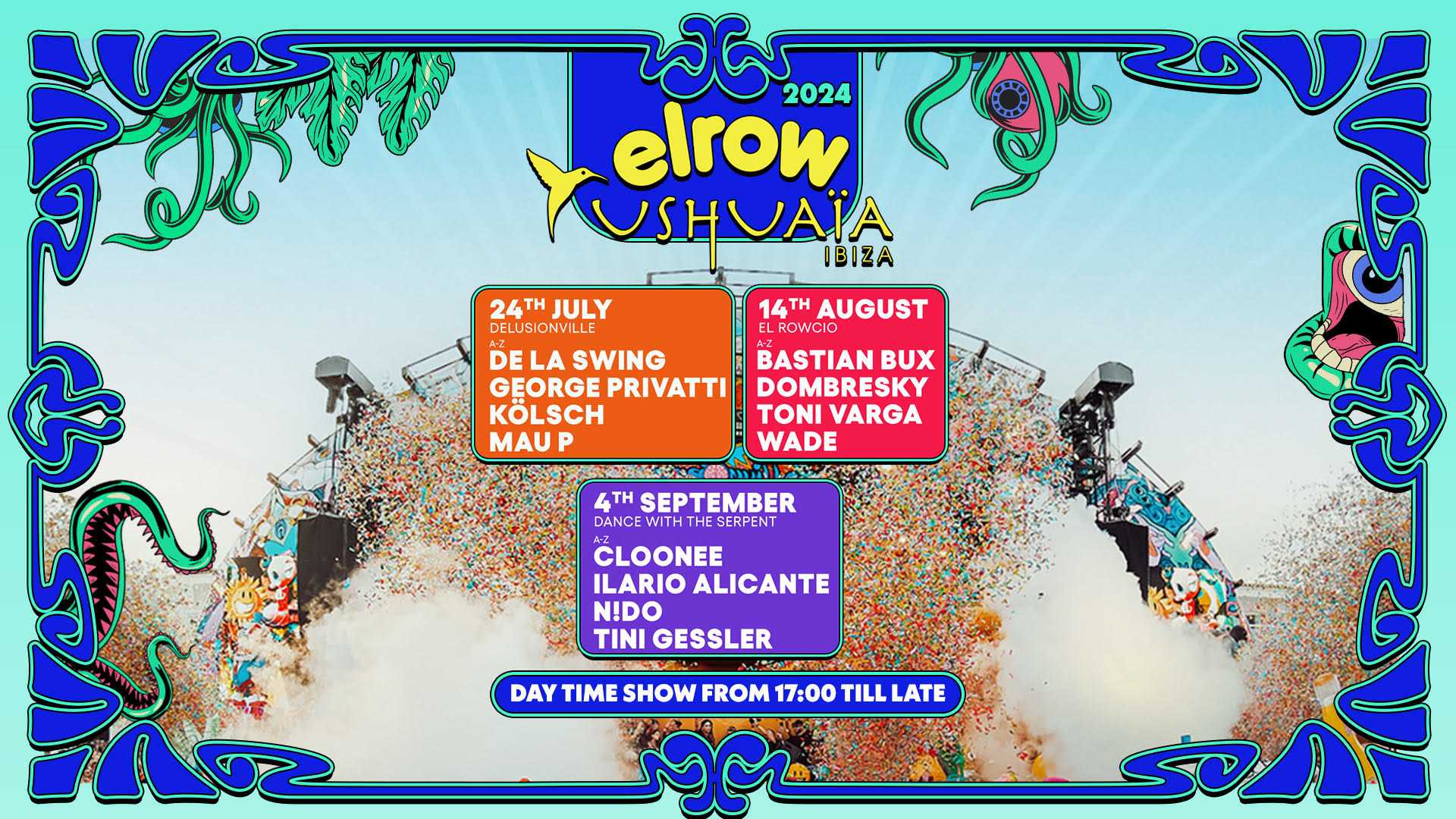 elrow at Ushuaïa Ibiza reveals the line ups 2024! | Ibiza by night elrow at Ushuaïa Ibiza reveals the line ups 2024! | Ibiza by night