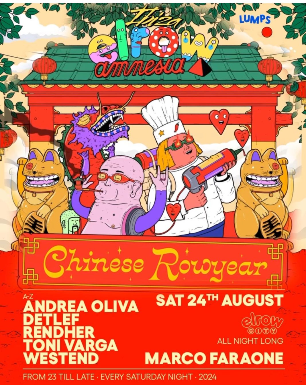 Elrow at Amnesia Ibiza hosts Andrea Oliva, Marco Faraone, Detlef, Toni ...