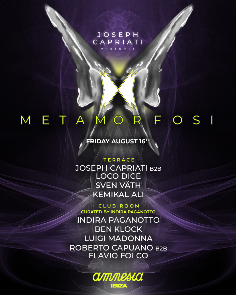 Metamorfosi at Amnesia Ibiza presents: Joseph Capriati b2b Loco Dice ...