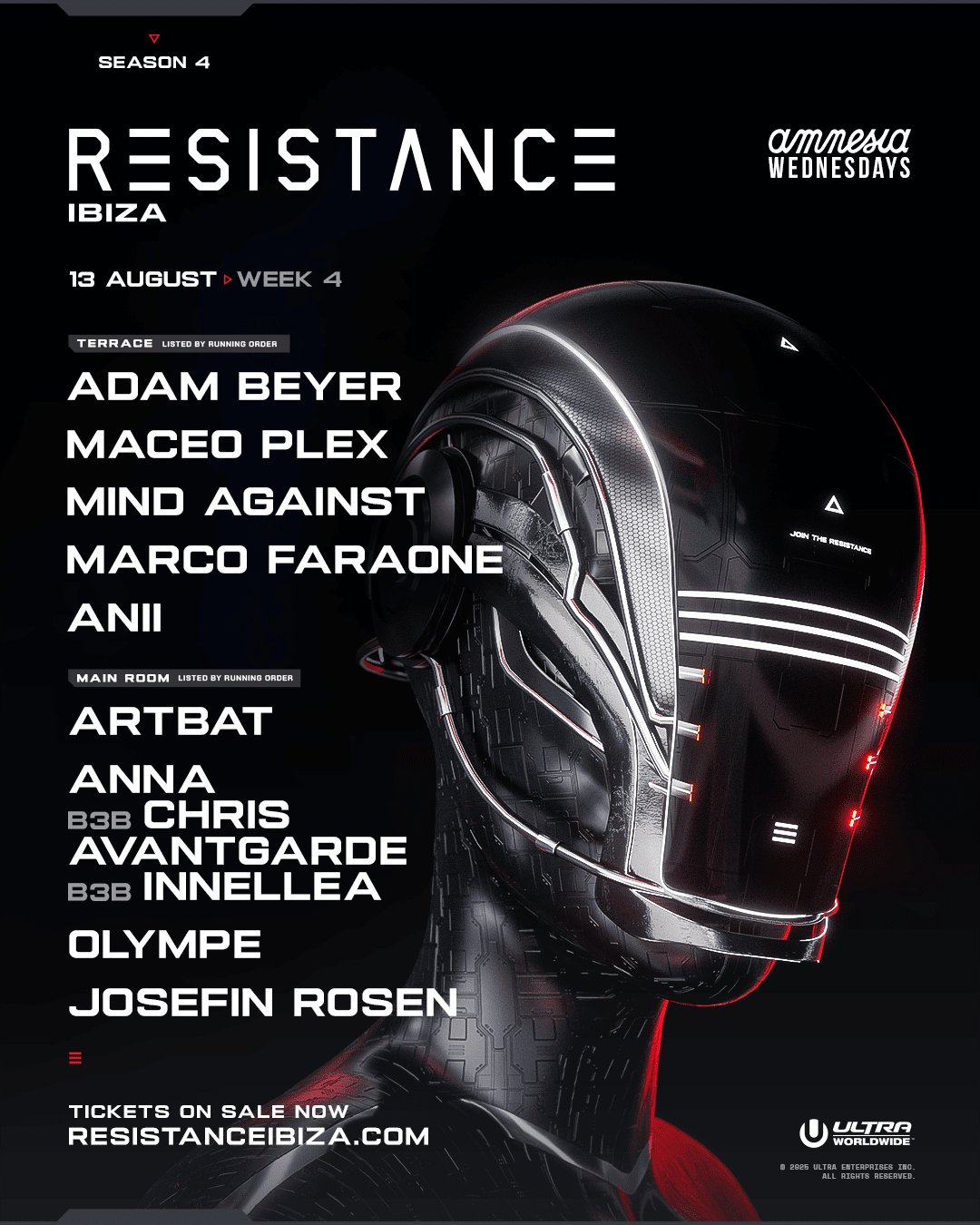 RESISTANCE at Amnesia Ibiza hosts Artbat, Adam Beyer, Maceo Plex, Mind ...